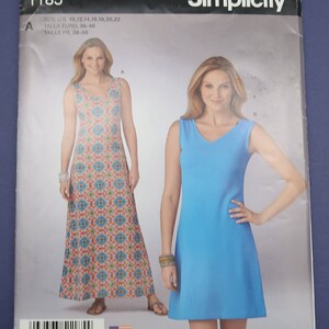 Uncut 10-22 Easy Simplicity 1185 Misses Knit Dress in 2 Lengths Pattern ...