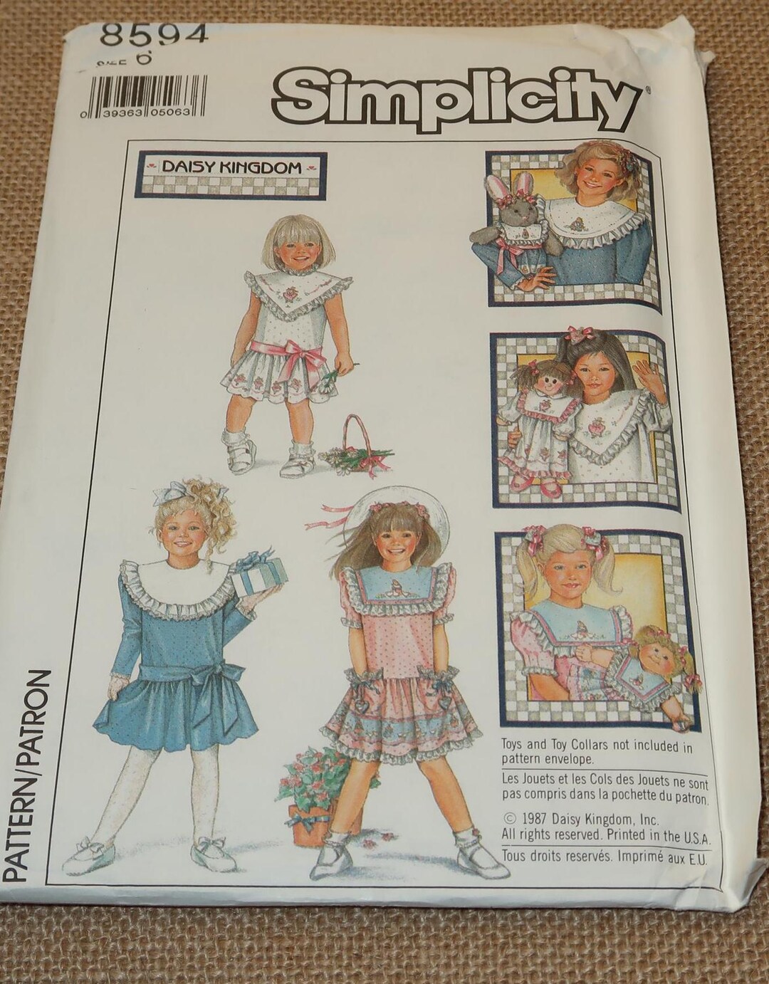 Uncut Girls 6 Daisy Kingdom Simplicity 8594 Dress With Detachable Collars Pattern - Etsy