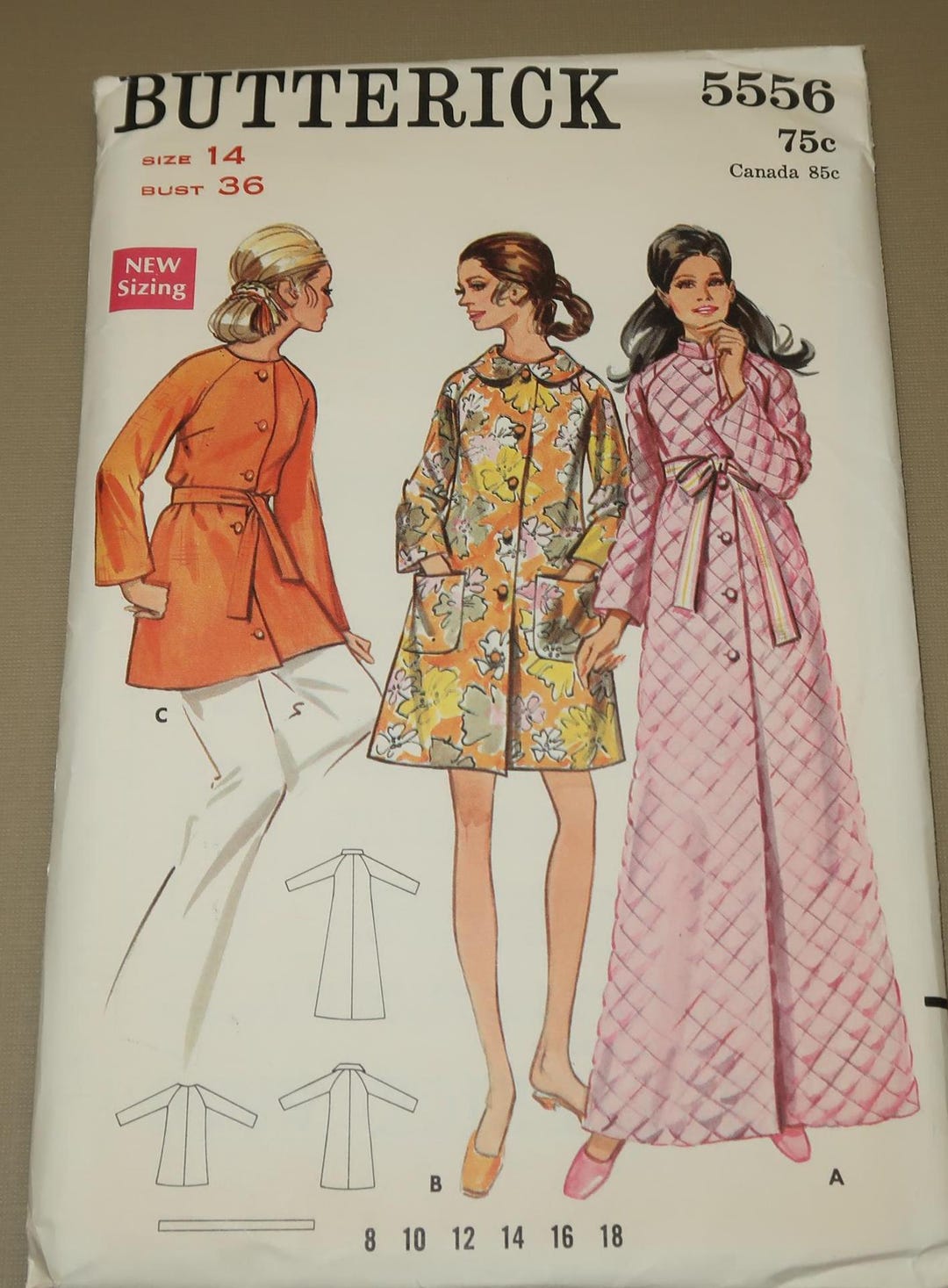 Uncut Bust 36 Butterick 5556 Misses Robe Pattern - Etsy