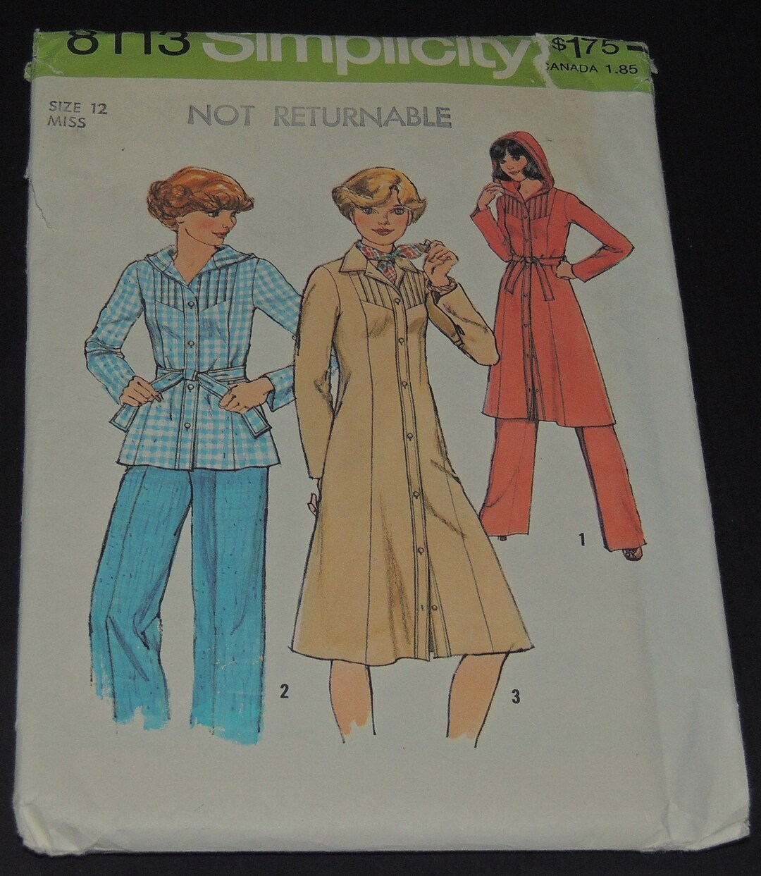 Uncut Bust 34 Simplicity 8113 Misses Dress With or Without Hood or Top ...