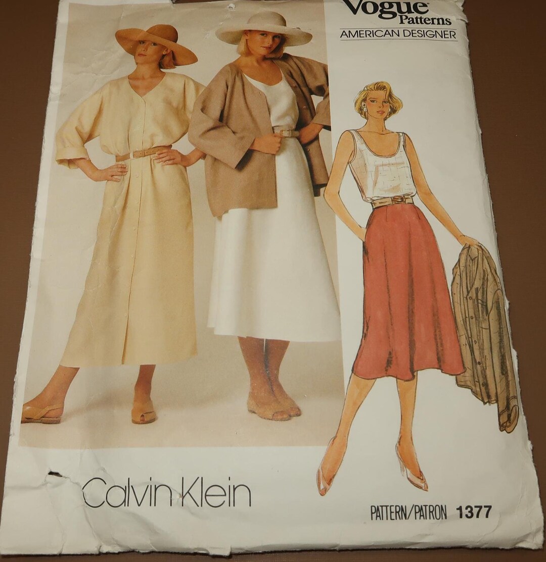 Uncut Vogue American Designer Calvin Klein 1377 Sewing Pattern - Etsy