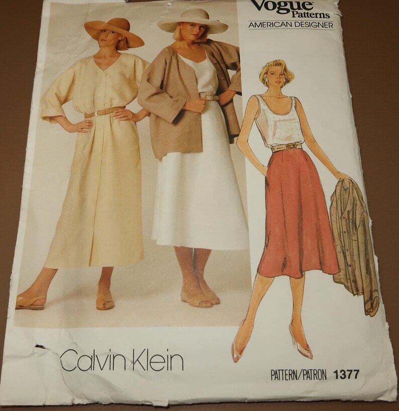 Uncut Vogue American Designer Calvin Klein 1377 Sewing Pattern - Etsy