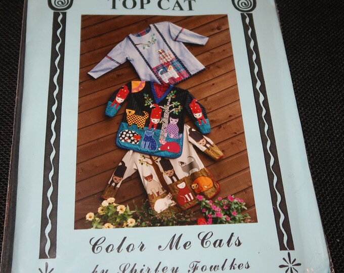 Uncut "color Me Cats" Top Cat Pattern - Etsy