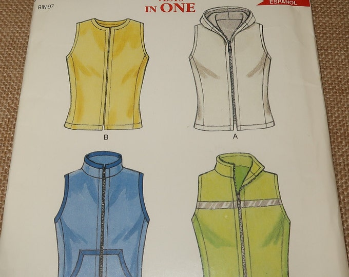 Uncut 8-18 New Look 6115 Easy Options Four Vests in One Pattern - Etsy