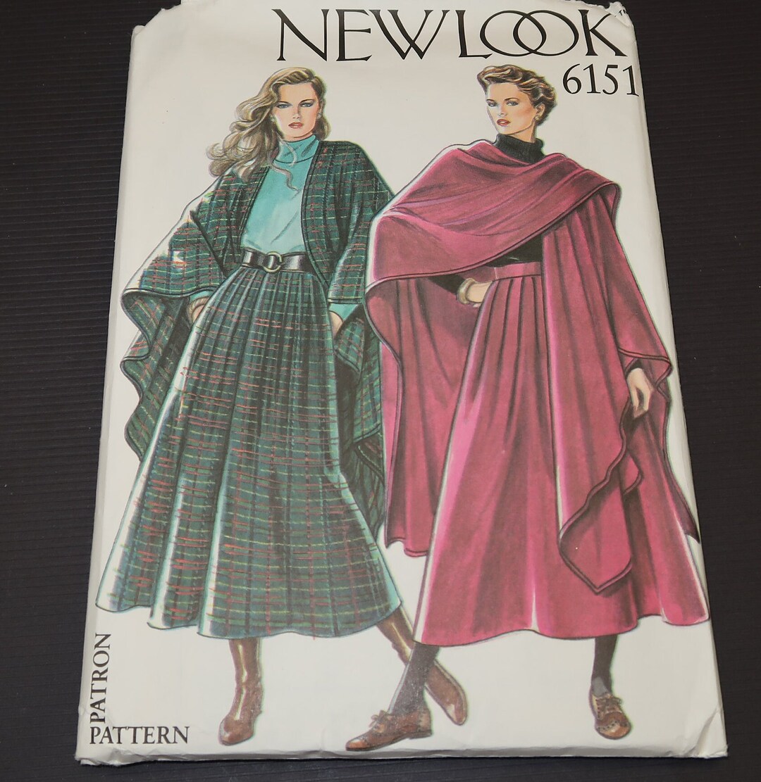 Uncut 8-18 New Look 6151 Skirt and Cape Pattern - Etsy