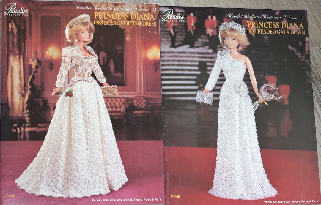 2 Princess Diana Doll Dress Crochet/beaded Patterns by Paradise - Etsy