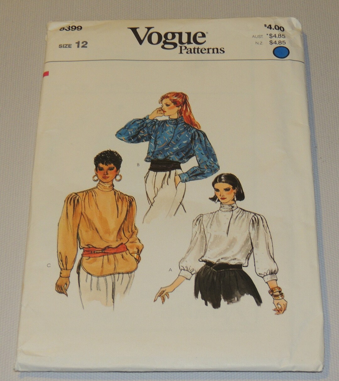 Uncut 12 Vogue 8399 Blouse Pattern - Etsy