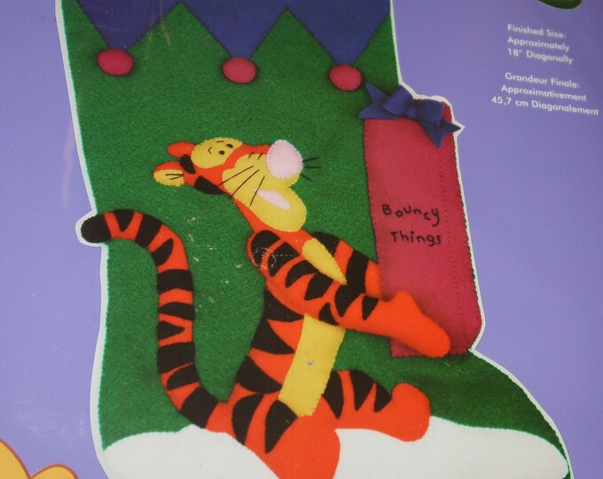 Disney tigger's Presents Felt Applique Christmas Stocking Kit - Etsy