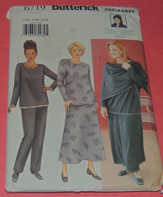 Uncut 16W-18W-20W Delta Burke Butterick 6719 Pattern | Etsy