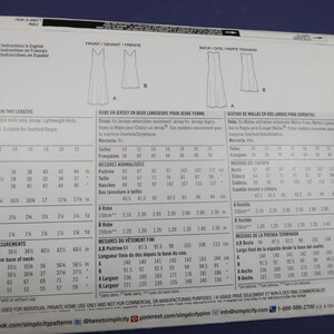 Uncut 10-22 Easy Simplicity 1185 Misses Knit Dress in 2 Lengths Pattern ...