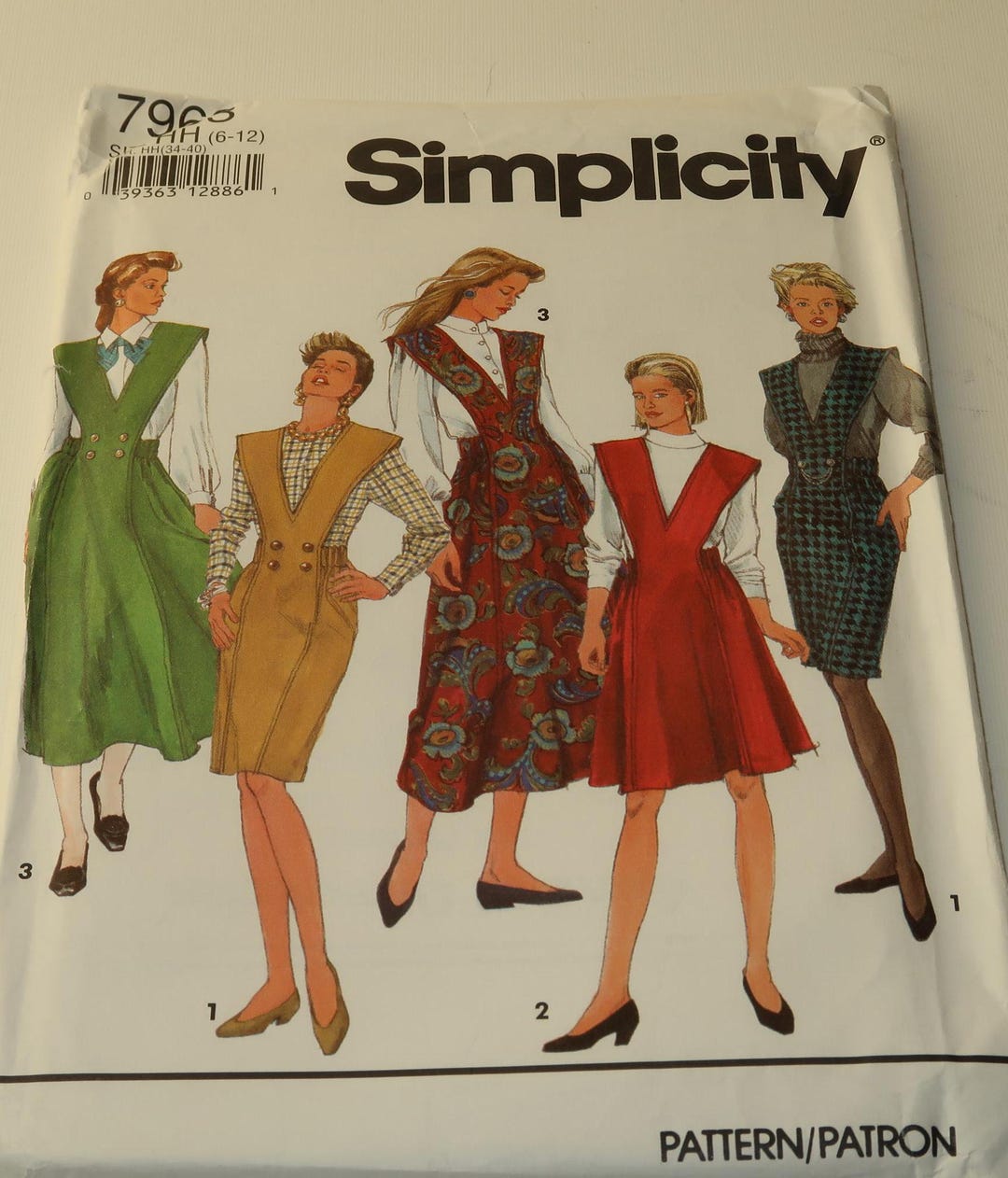 Uncut 6-8-10-12 Simplicity 7963 Misses Jumper With Flared Skirt in 2 ...