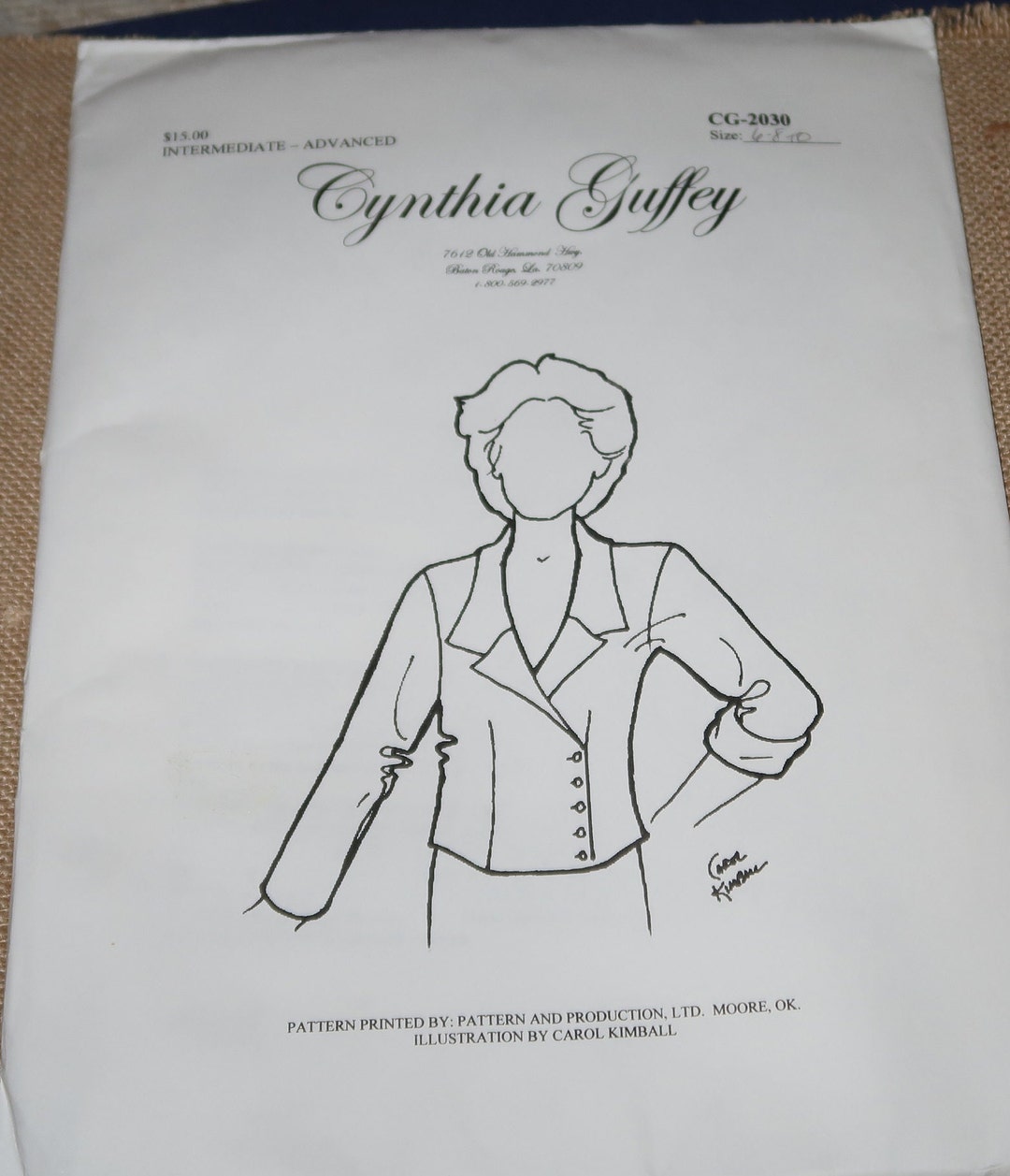 Uncut Cynthia Guffey 6-8-10 Blouse Pattern, CG-2030 - Etsy