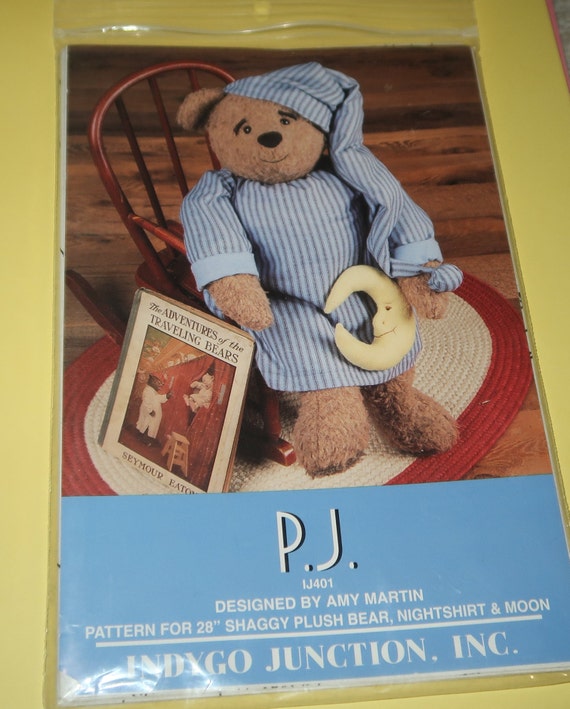 Uncut Indygo Junction 28 Shaggy Plush Bear With Nightshirt and | Etsy