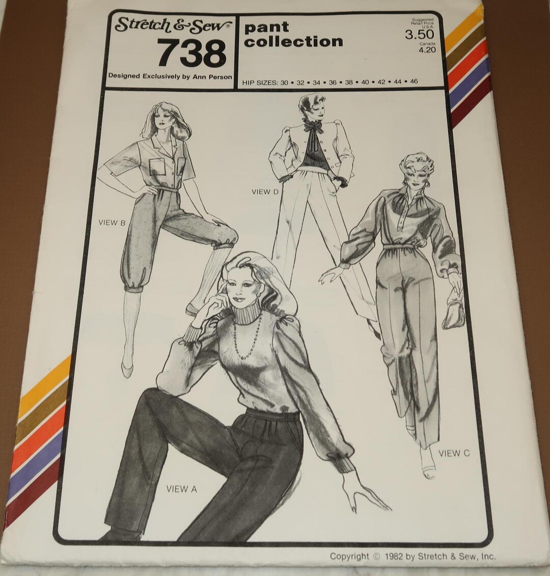 Uncut Hip Sizes 30-46 Stretch and Sew 738 Pant Collection Pattern - Etsy