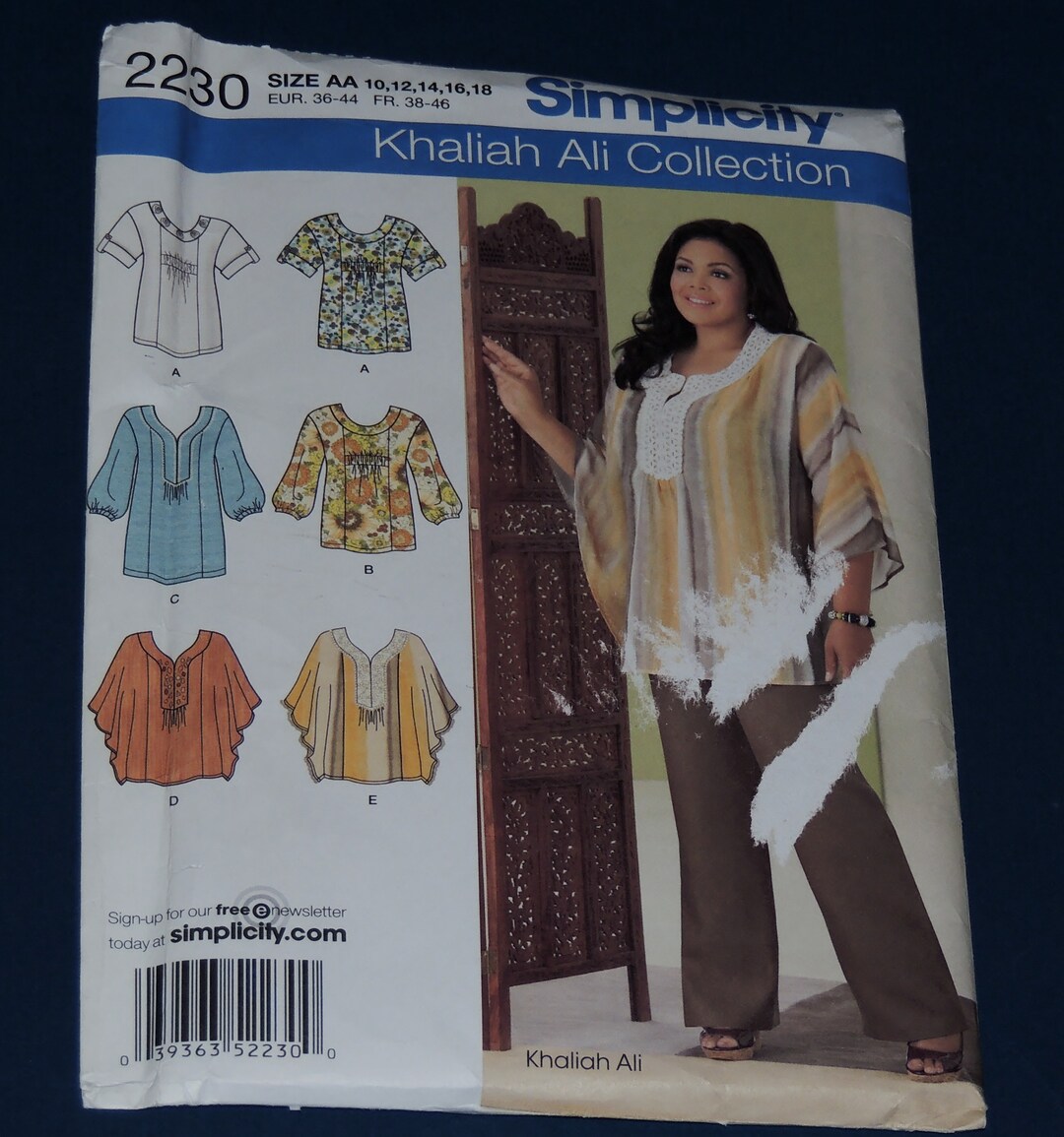 Uncut 10-18 Khaliah Ali Collection Top Pattern Simplicity 2230 - Etsy