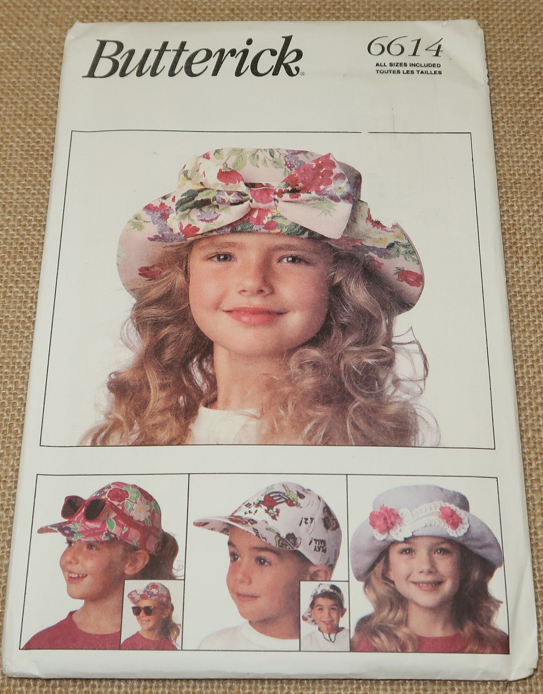 Uncut Butterick 6614 Children's Hats Pattern - Etsy