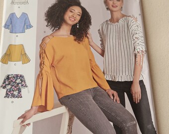 Uncut Simplicity Sewing Pattern H0217 0217 8694 Misses' Tops With Front ...