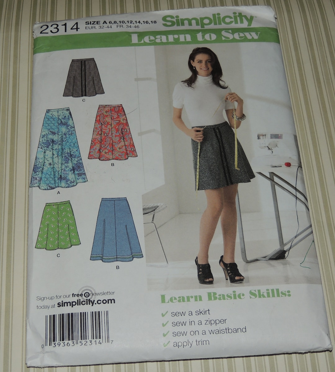 Uncut 6-18 Learn to Sew Skirt Pattern, Simplicity 2314 - Etsy