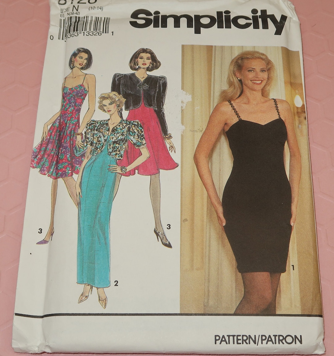 Uncut 10-14 Simplicity 8128 Misses/petite Lined Slim Dress in 2 Lengths ...