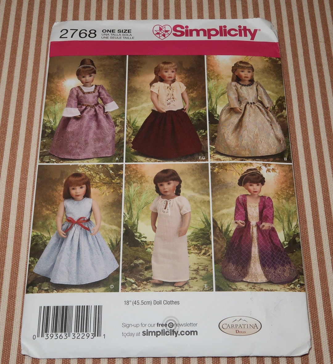 Uncut Simplicity 2768 Doll Clothing for 18 Inch Doll Pattern - Etsy