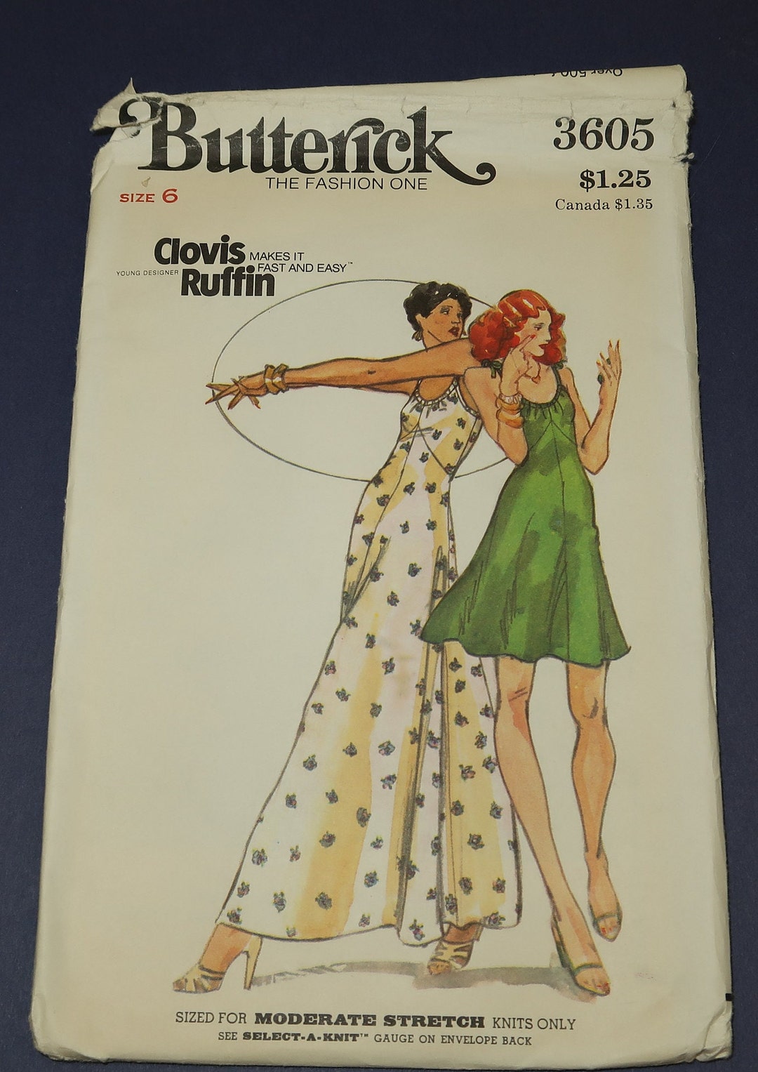 Uncut Size 6 Bust 30 1/2 Clovis Ruffin Butterick 3605 Dress Pattern - Etsy