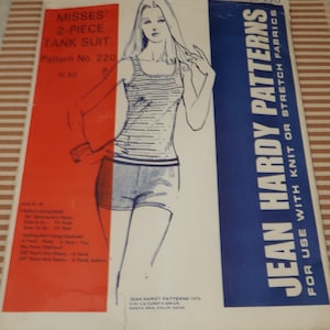 Uncut Size 8-18 Jean Hardy Patterns, Misses 2 Piece Tank Suit 220 for ...
