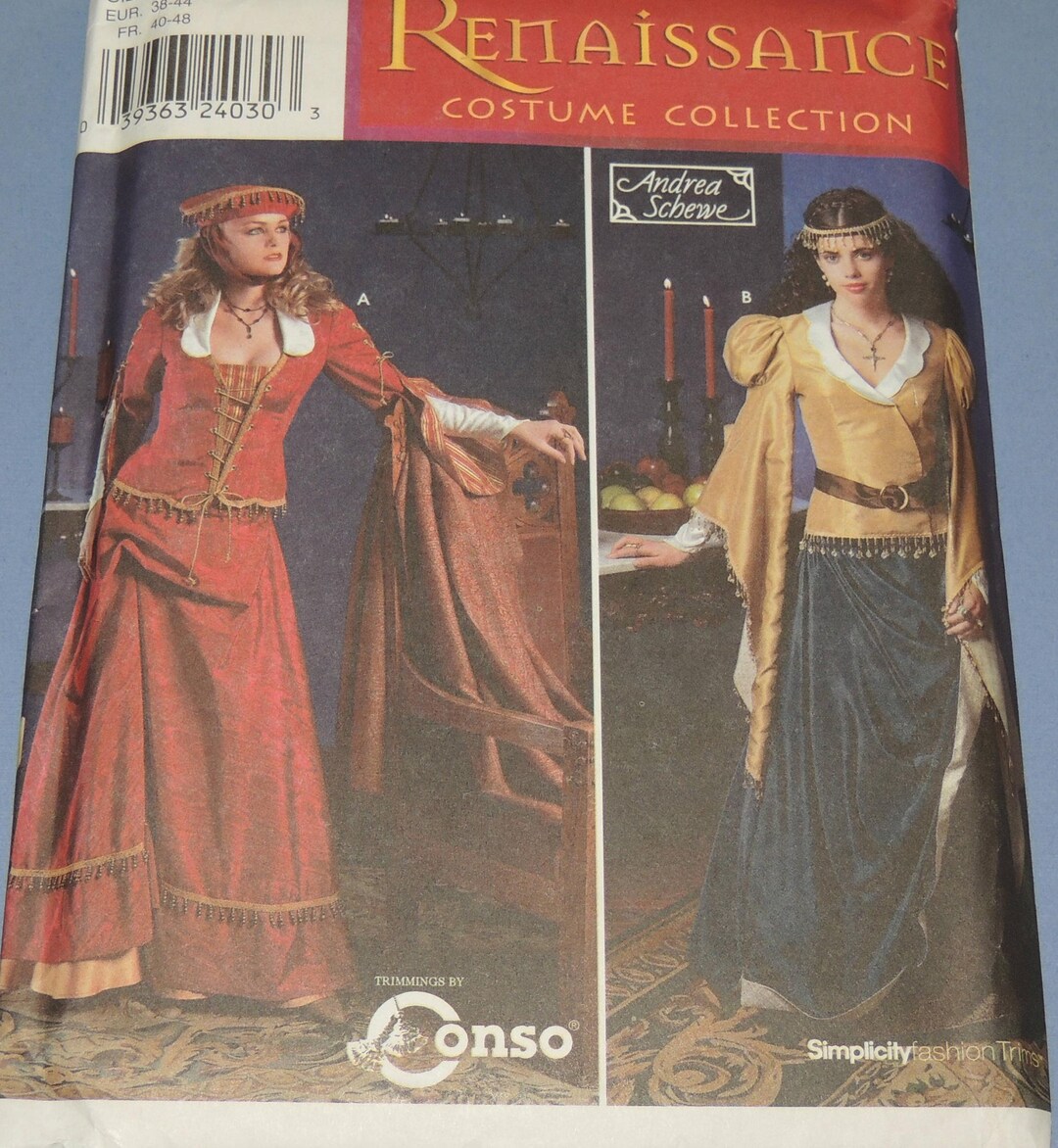 Uncut 4-10 Renaissance/medieval Costume Pattern Simplicity 9246 - Etsy