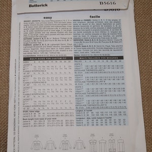 Uncut 6-12 Butterick 5616 Easy Misses Jackets Pattern Dated 2011 - Etsy