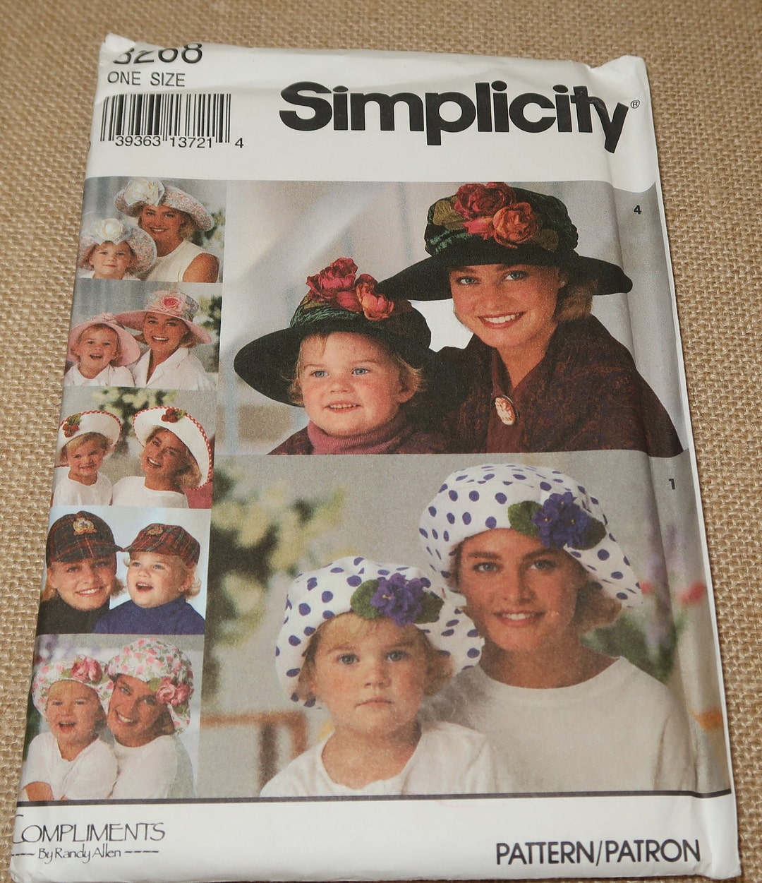 Uncut Simplicity 8268 Mother and Daughter Hats Pattern - Etsy