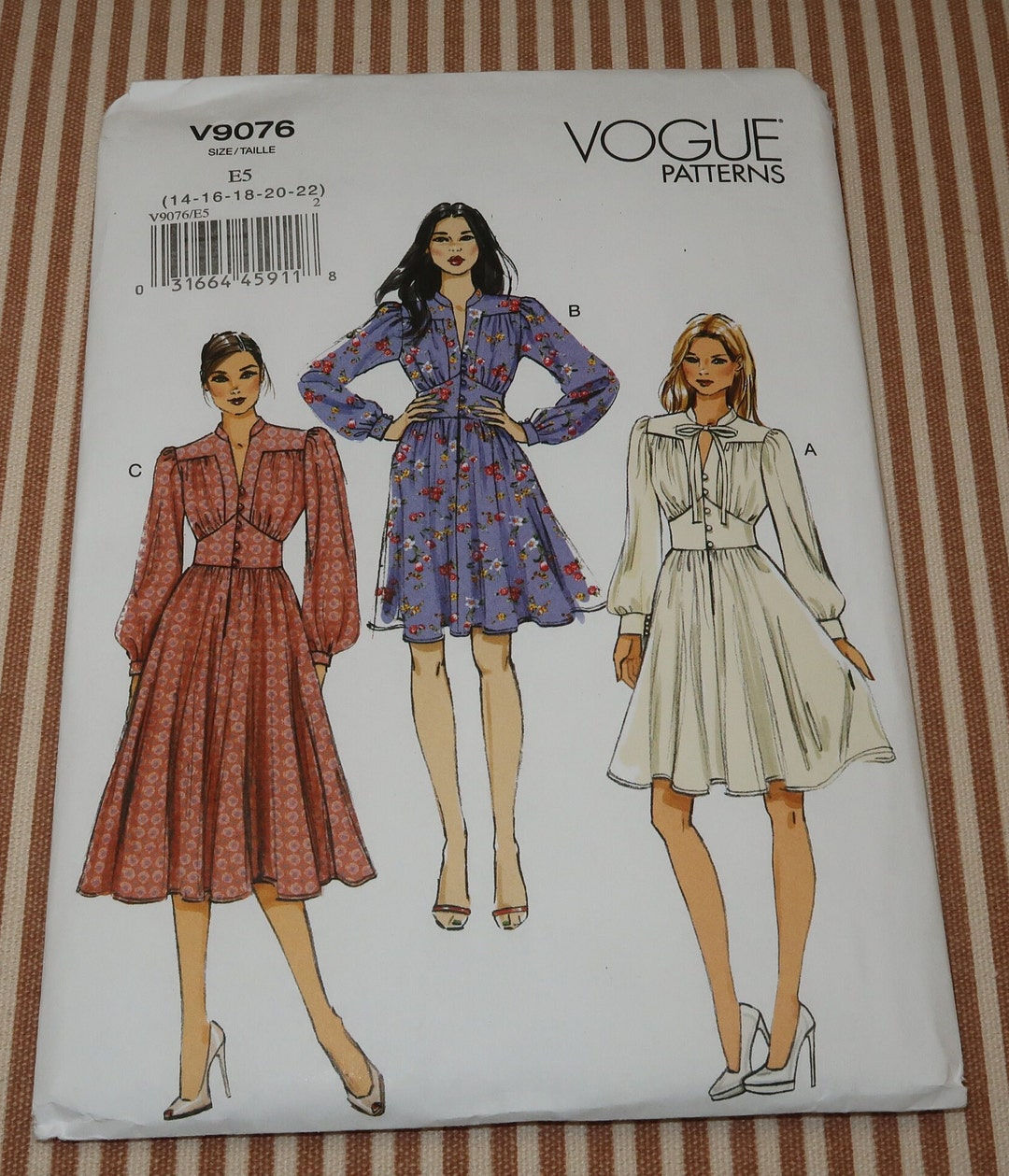 Uncut 14-22 Vogue 9076 Misses Dress Pattern - Etsy