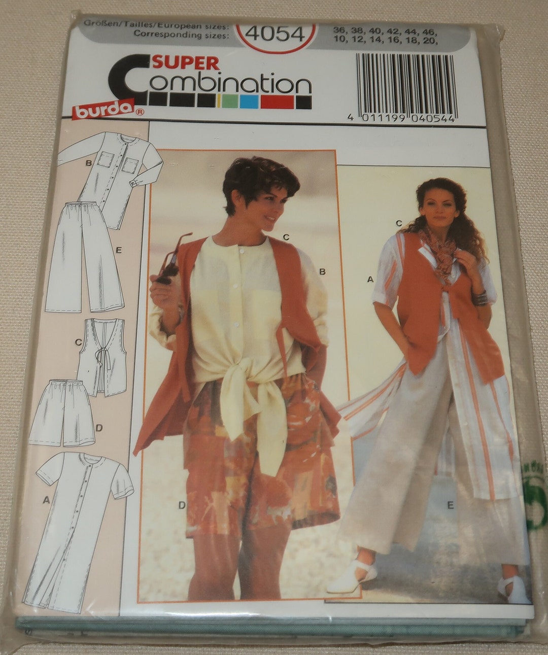 Uncut 10-20 Super Combination Burda 4054 Pattern - Etsy
