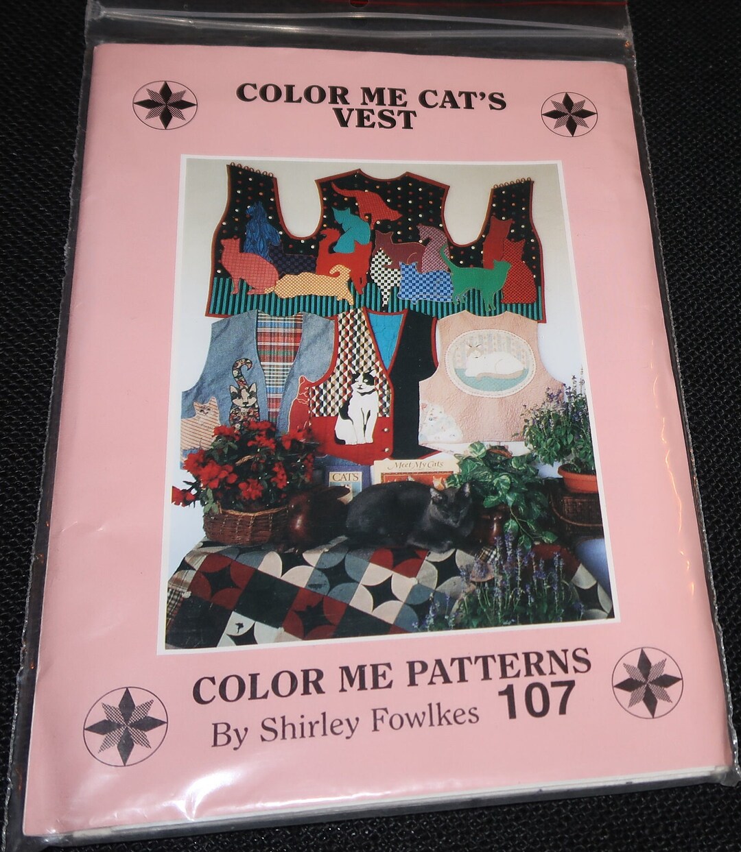 Uncut "color Me Cats" Cat Vest Pattern - Etsy