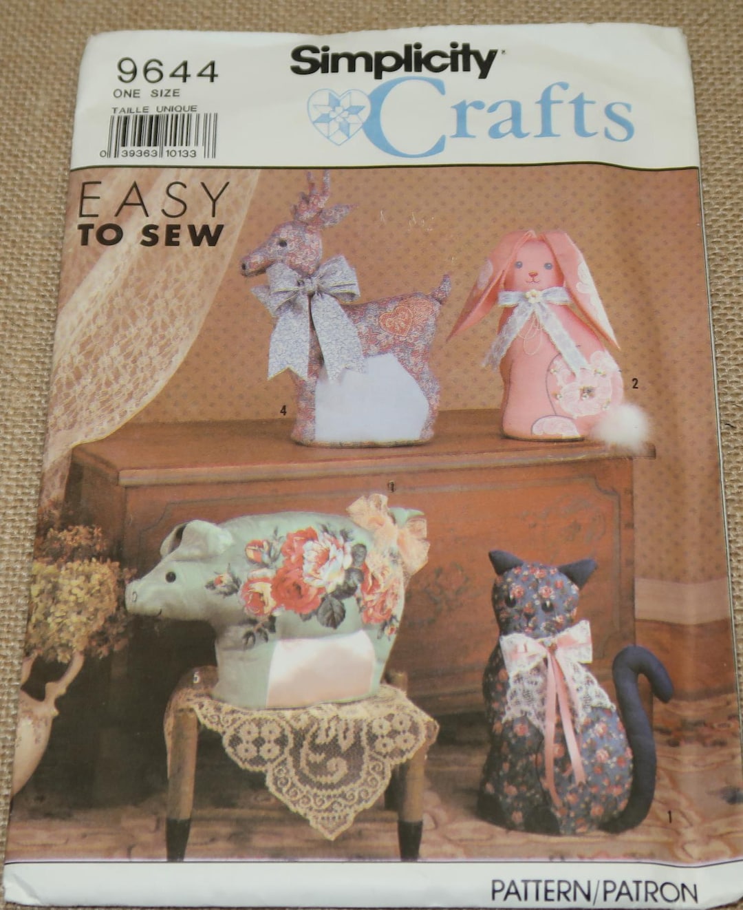 Uncut Simplicity Crafts 9644 Easy to Sew Decorative Stuffed Animals ...