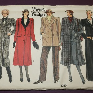 Uncut Size 16 Vogue's Basic Design 1220 Misses Coat Pattern - Etsy