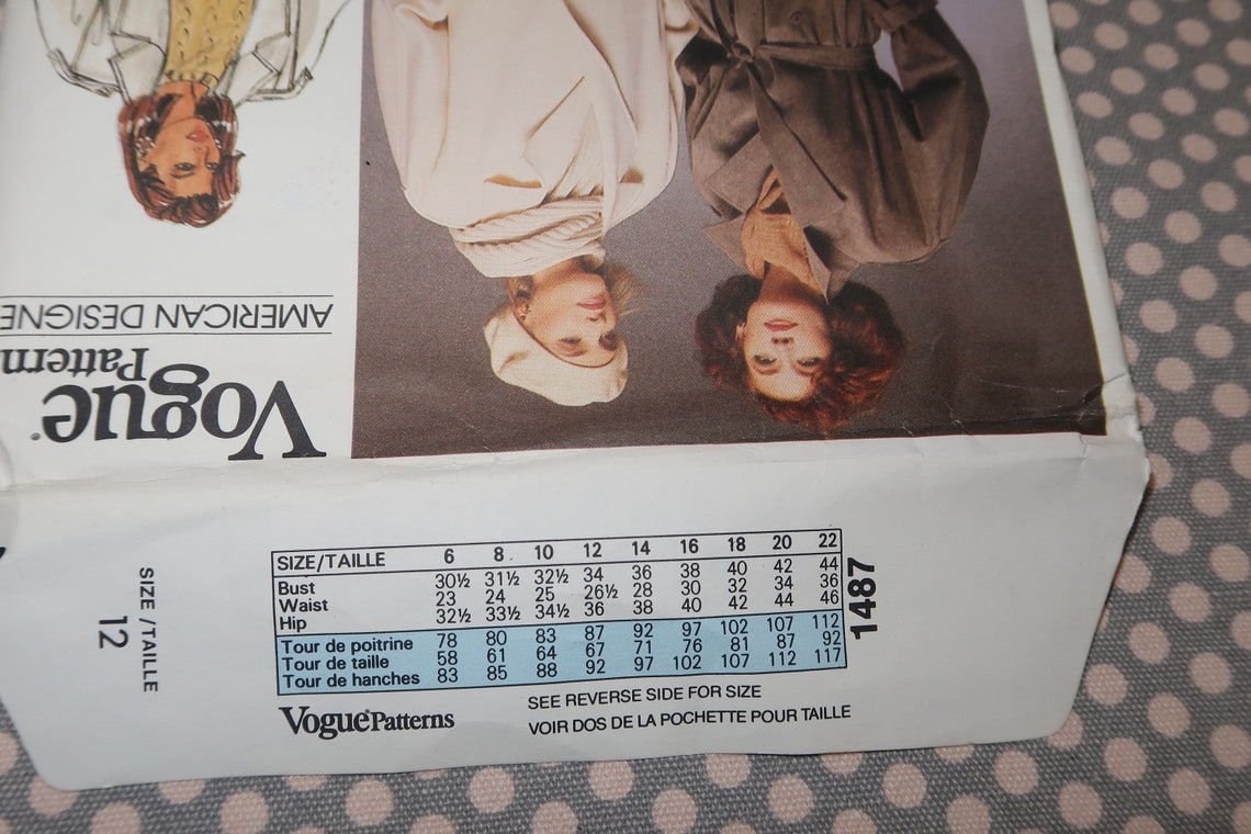 Uncut 12 Vogue American Designer Blassport Ltd Vogue 1487 Misses Coat ...