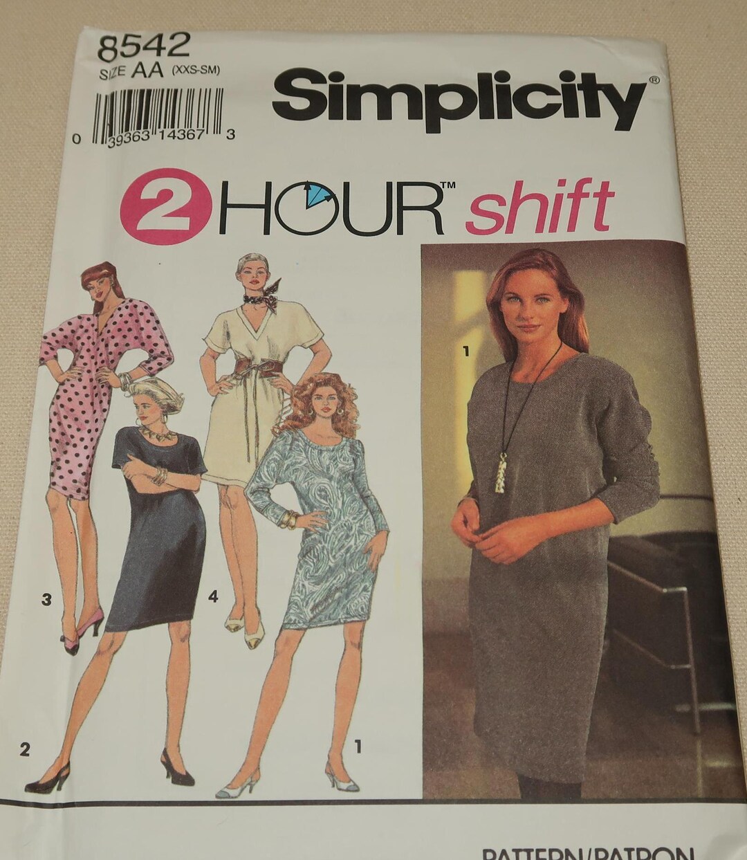 Uncut XXS-S Two Hour Shift Simplicity 8542 Misses-petite Dress Pattern ...