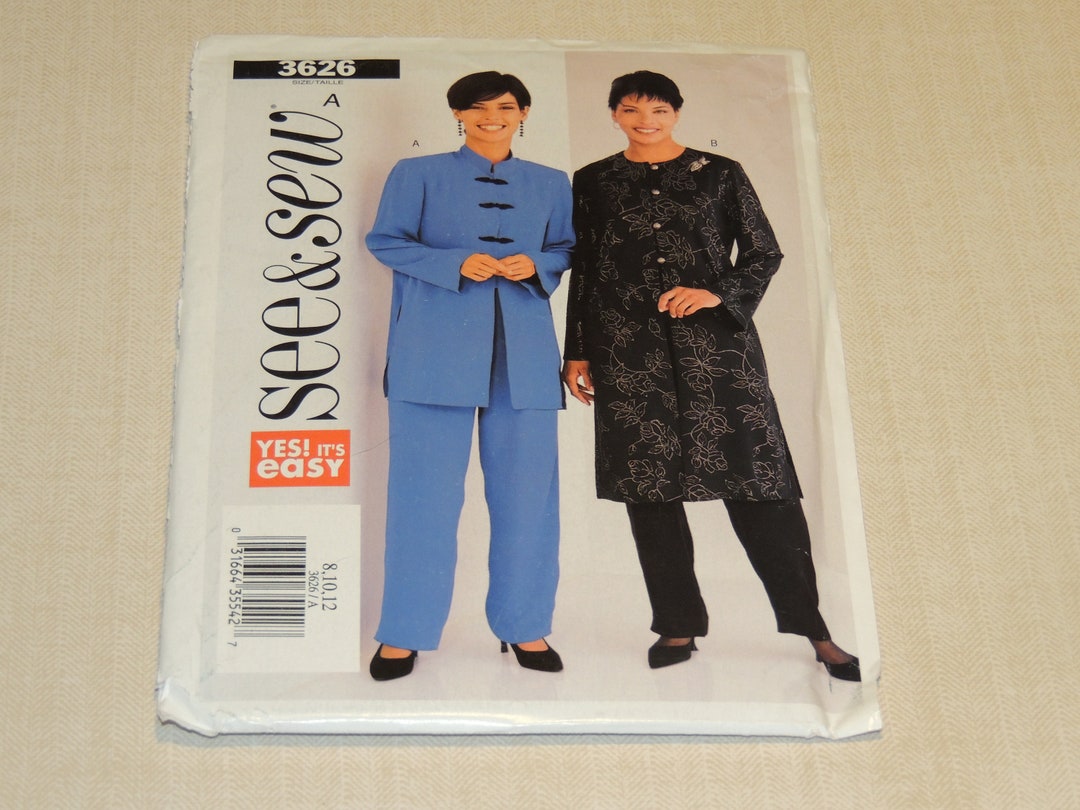 Uncut 8-12 See and Sew Butterick 3626 Tunic and Pants Pattern - Etsy