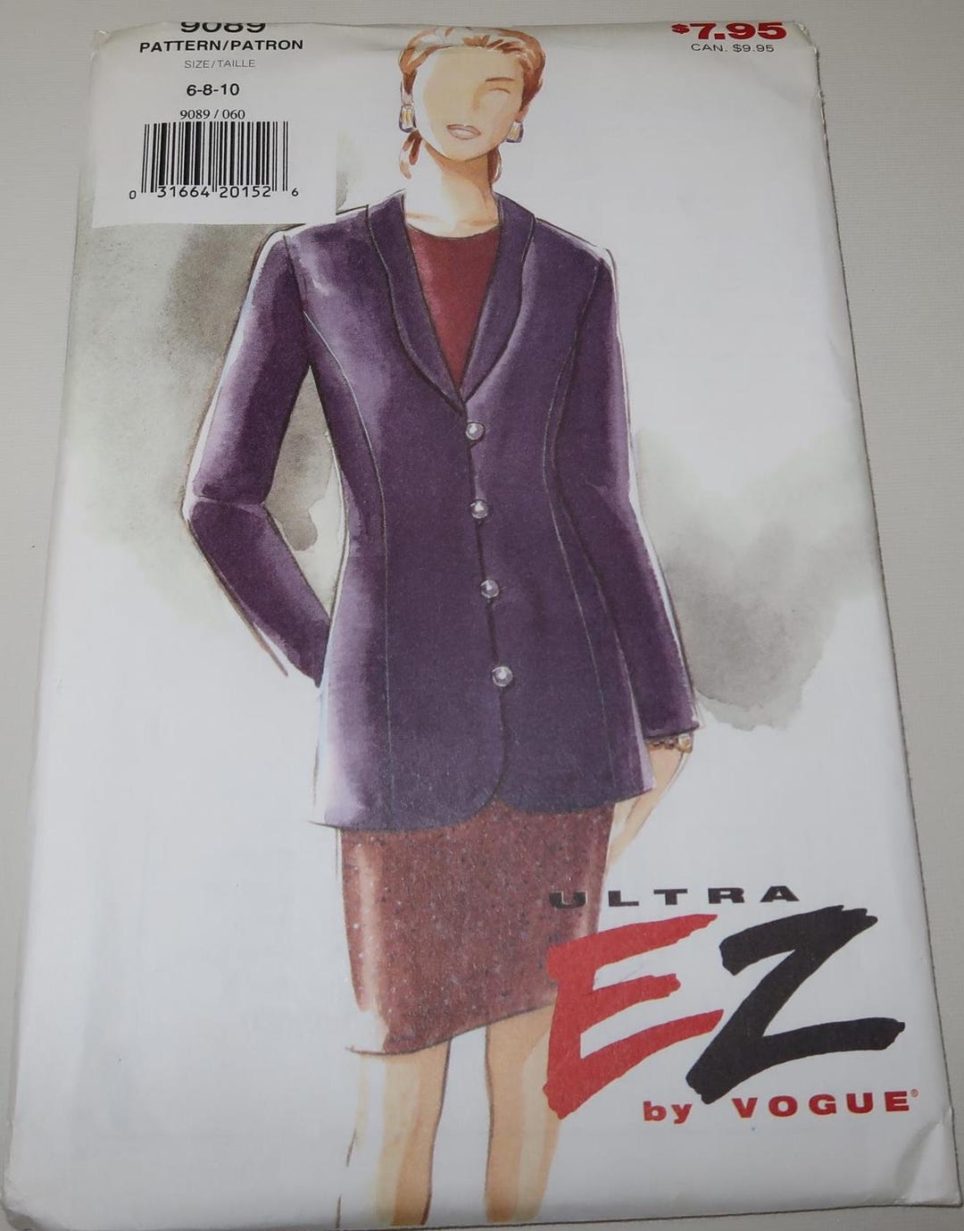 Uncut 6-8-10 Ultra EZ Vogue 9089 Misses Jacket Pattern - Etsy