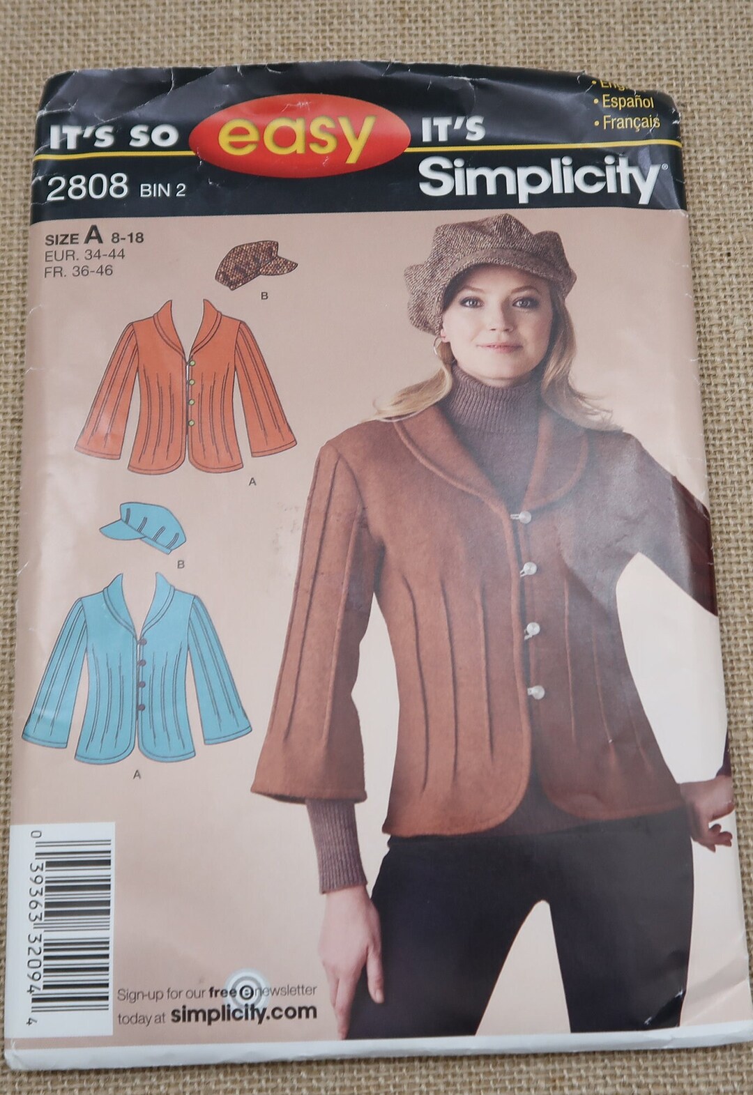 Uncut 8-18 Simplicity 2808 Easy Jacket and Hat Pattern - Etsy