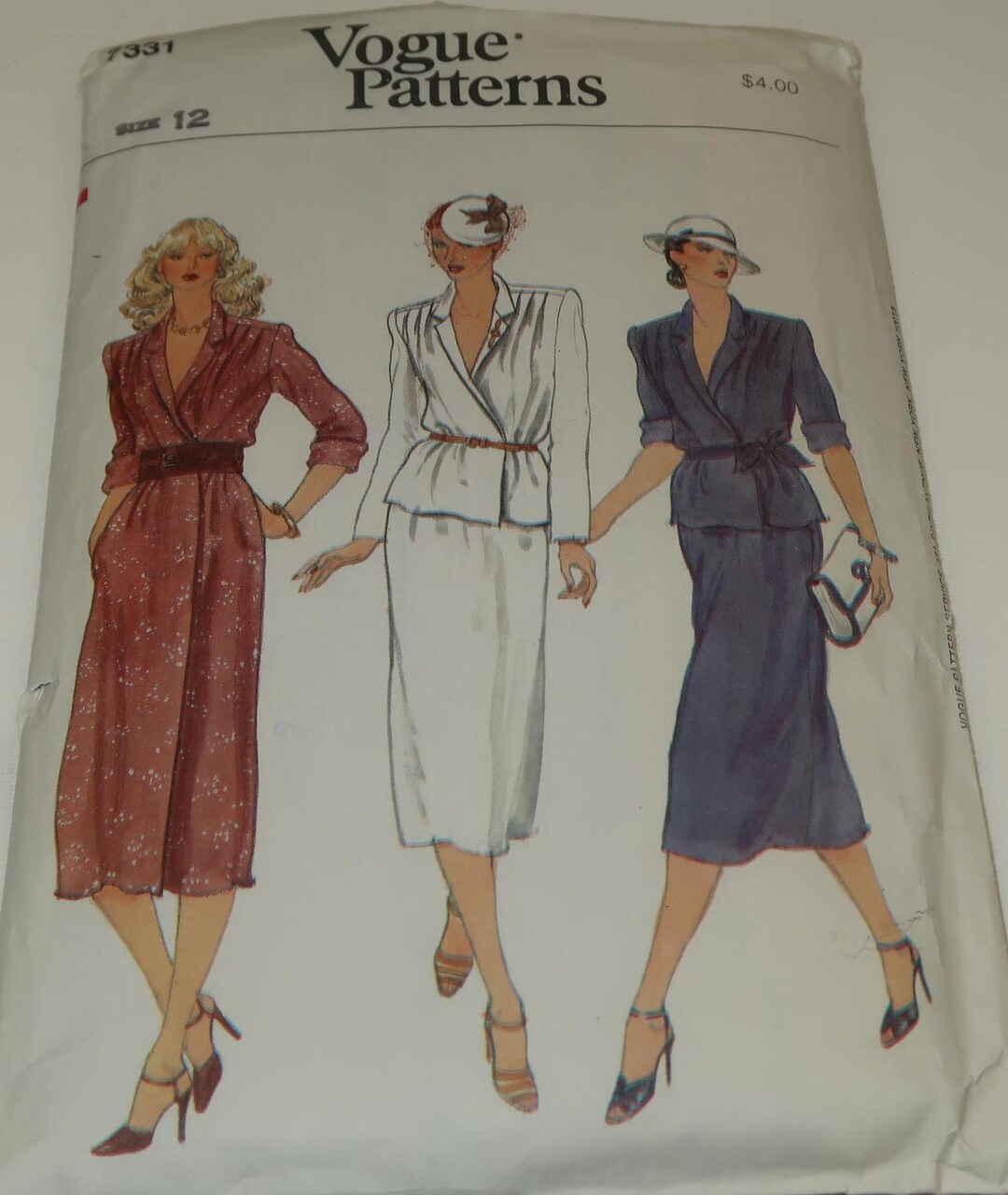 Uncut 12 Vogue 7331 Misses Top or Dress and Skirt Pattern - Etsy