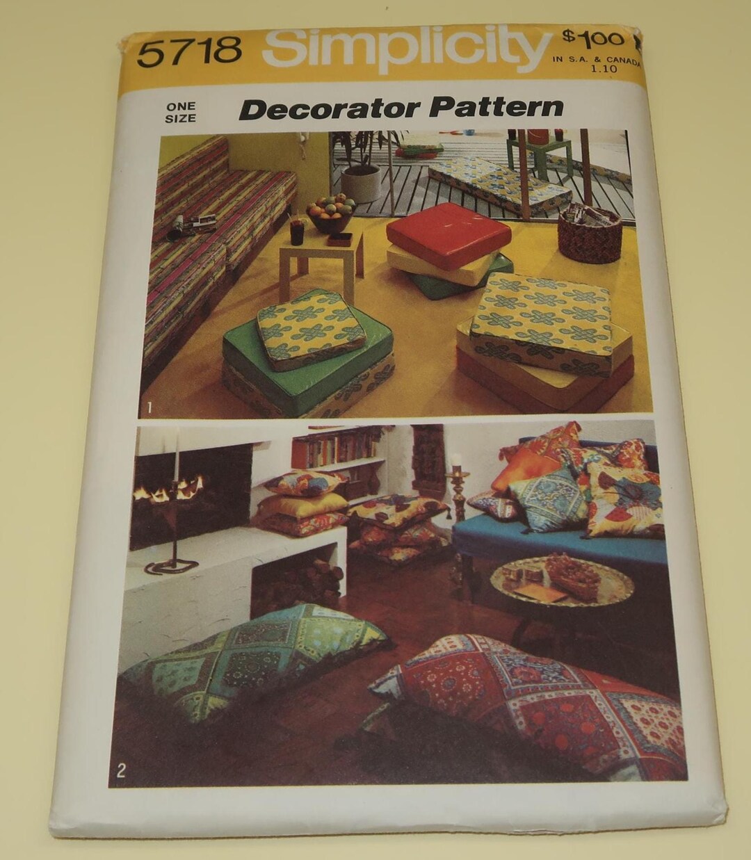 Uncut Set of Box Edge or Knife Edge Pillows Simplicity 5718 Pattern ...