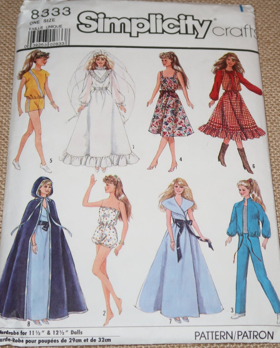 Uncut Simplicity 8333 BARBIE Clothing Pattern - Etsy