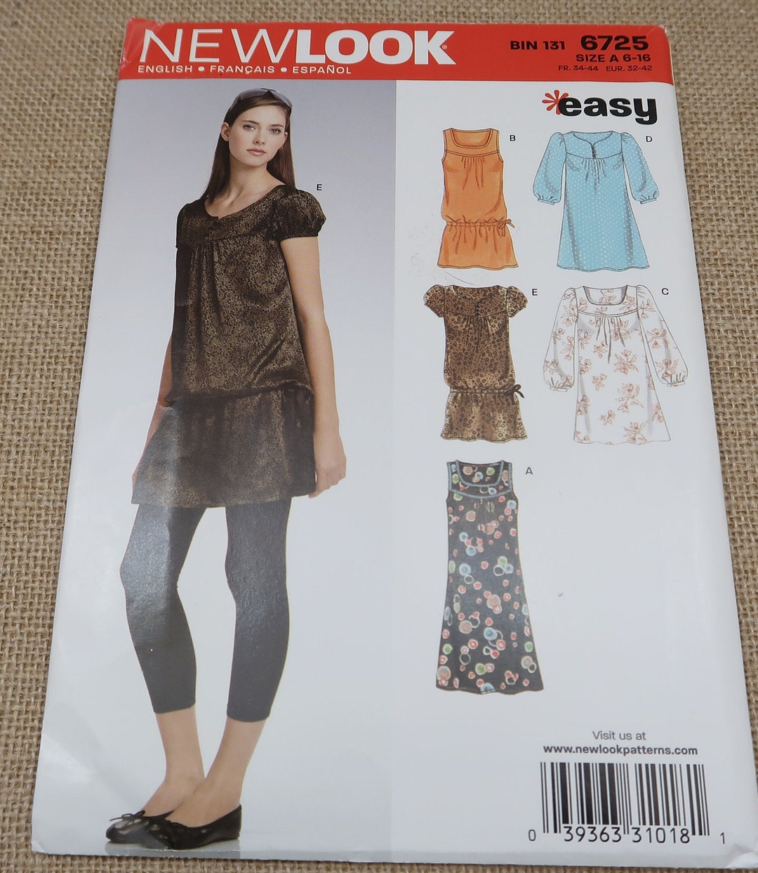 Uncut 6-16 New Look 6725 Misses Tops or Dresses Pattern - Etsy