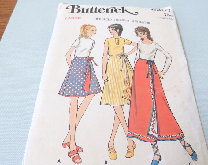 1960s Butterick 6207 Reversible Wrap Skirt Size Large Uncut - Etsy