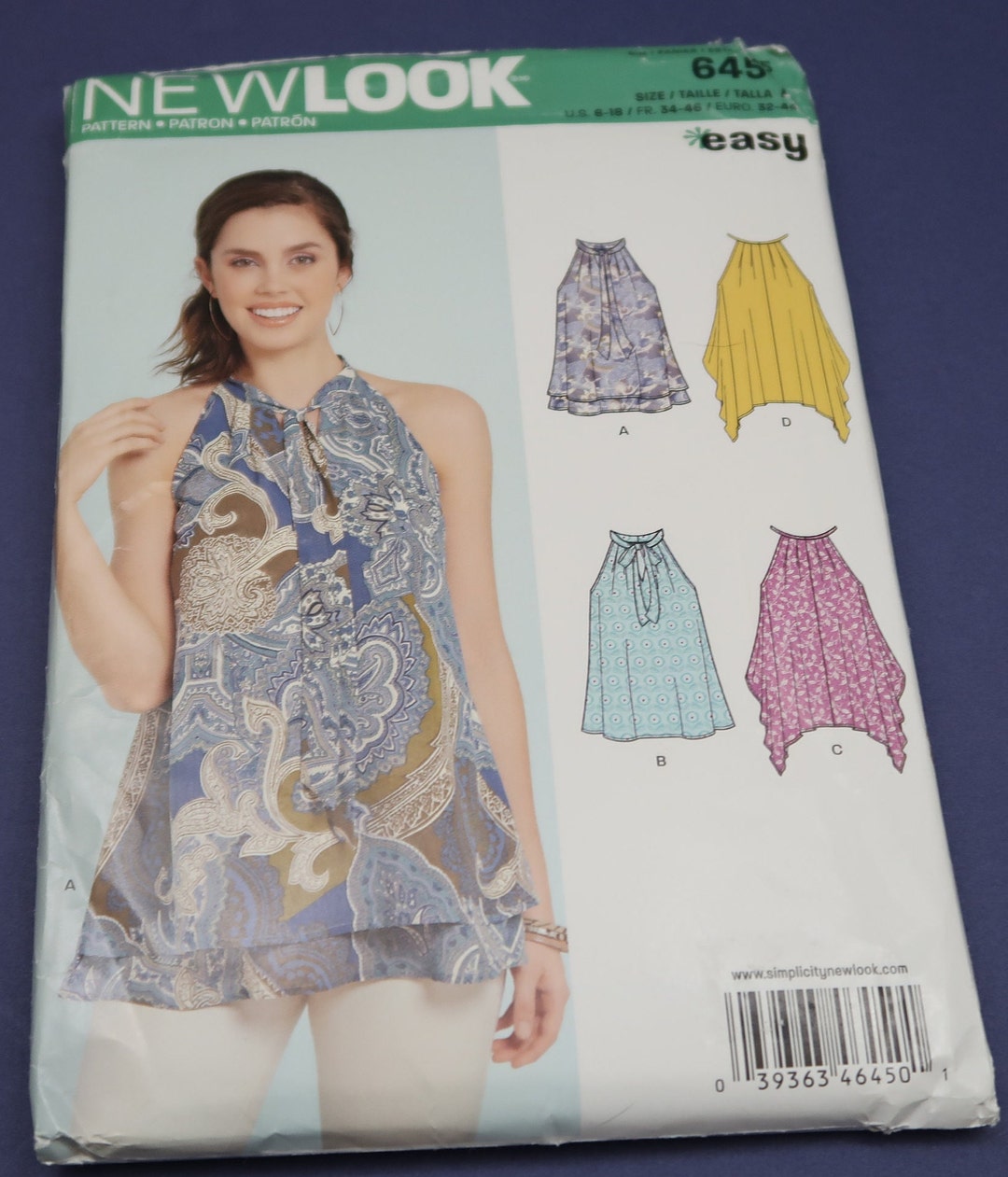 Uncut 6 18 New Look 6450 Misses Top Pattern Etsy