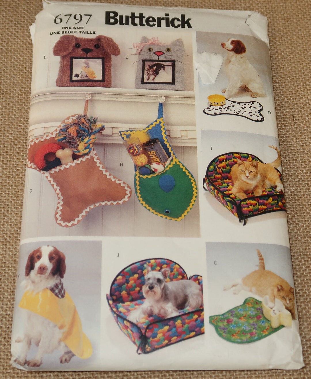 Uncut Butterick 6797 Pet Accessories Pattern - Etsy