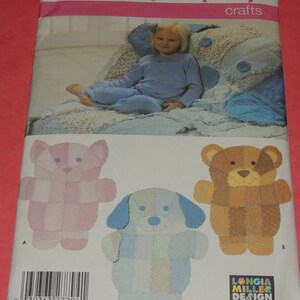 Rag Quilts Bear, Rag Quilt Cat, Rag Quilt Dog, or Wall Hanging, 45 X 57 ...