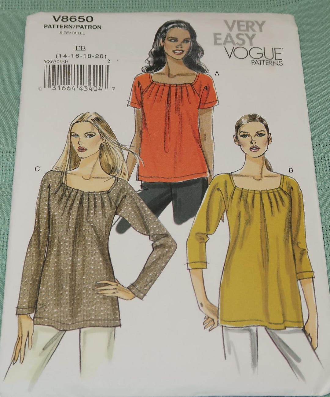 Uncut 14-20 Very Easy Vogue 8650 Misses Top Pattern - Etsy
