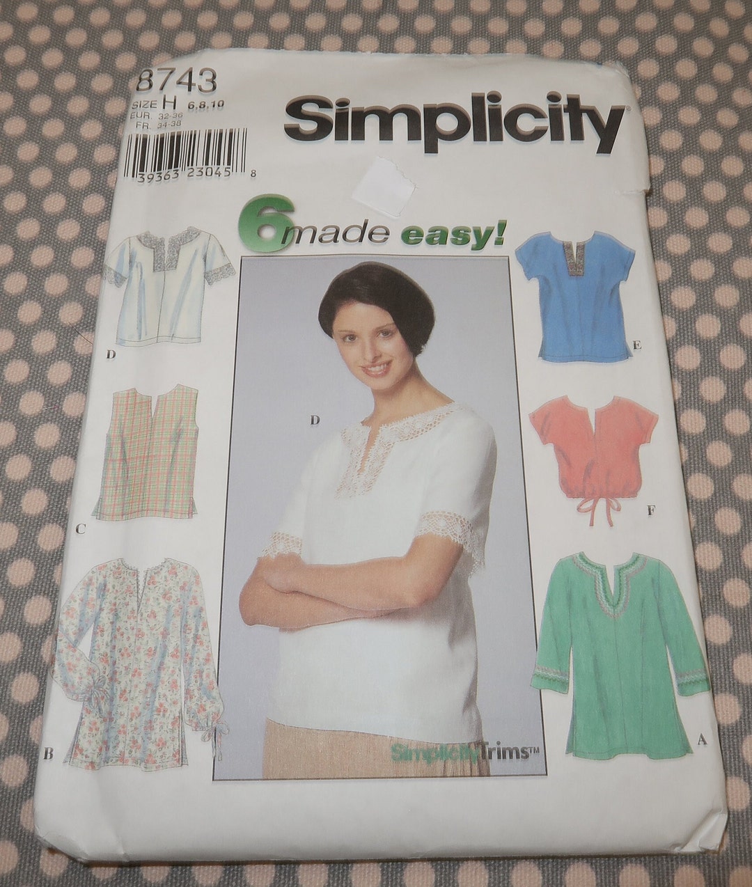 Uncut 6-8-10 Six Made Easy Simplicity 8743 Misses Tops Pattern - Etsy