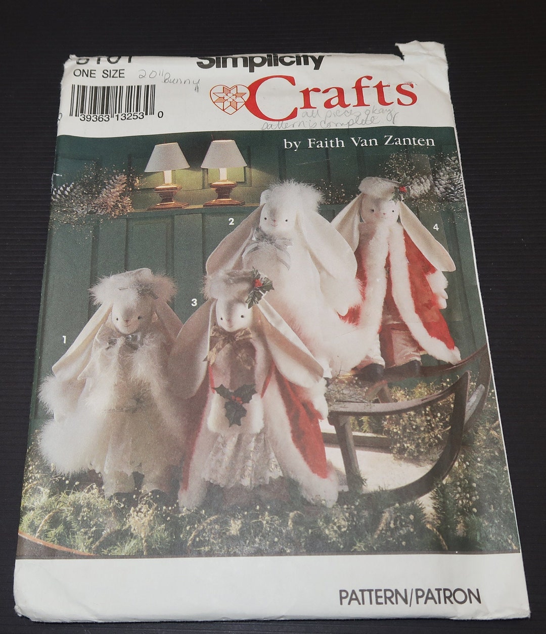 Uncut Simplicity Crafts 8101 Stuffed 20 Inch Bunnies and Clothes ...